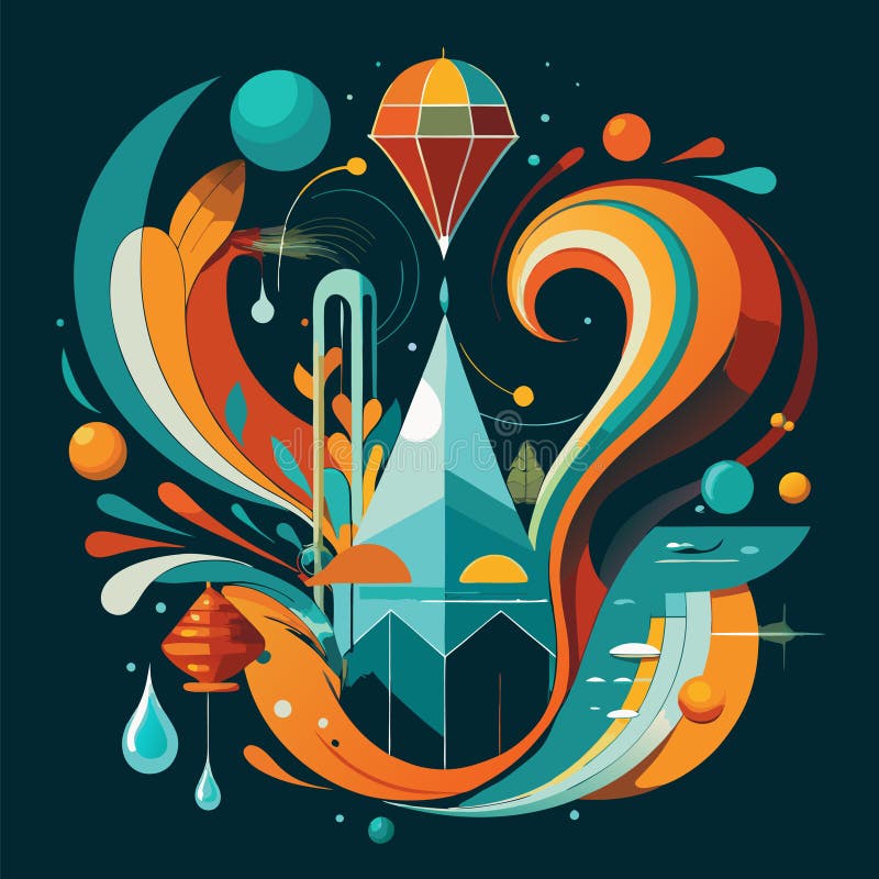 A Stunning Abstract Composition with Bold Colors and Intricate Details ...