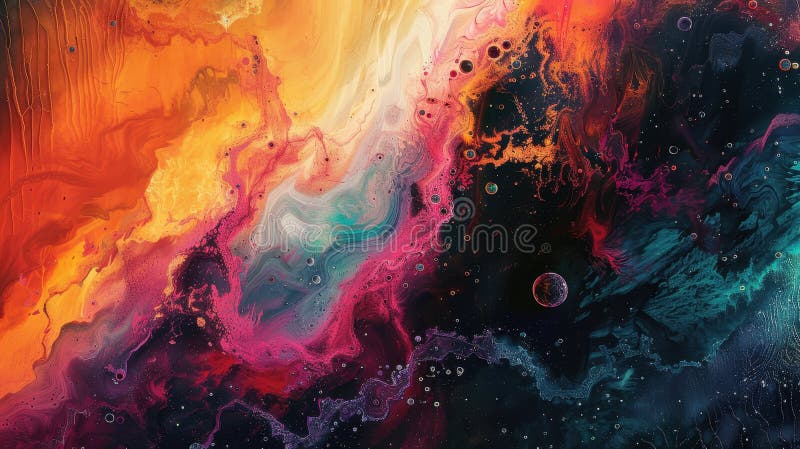 Vibrant Abstract Cosmic Patterns Showcasing Brilliant Shades and ...