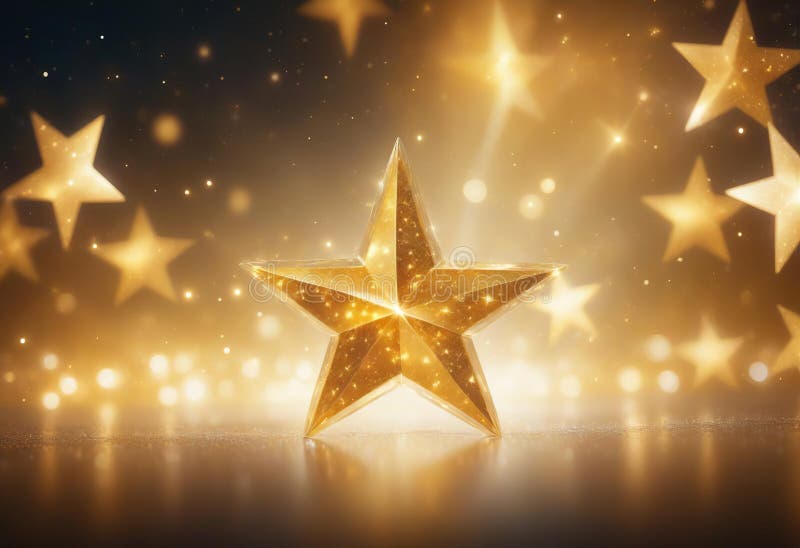 A Stunning Abstract Composition of Sparkling Gold Star Stock ...