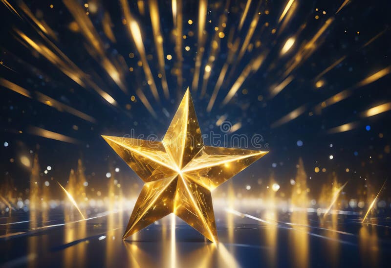 A Stunning Abstract Composition of Sparkling Gold Star Stock ...