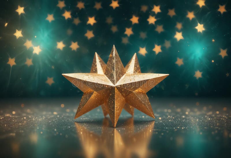 A Stunning Abstract Composition of Sparkling Gold Star Stock ...