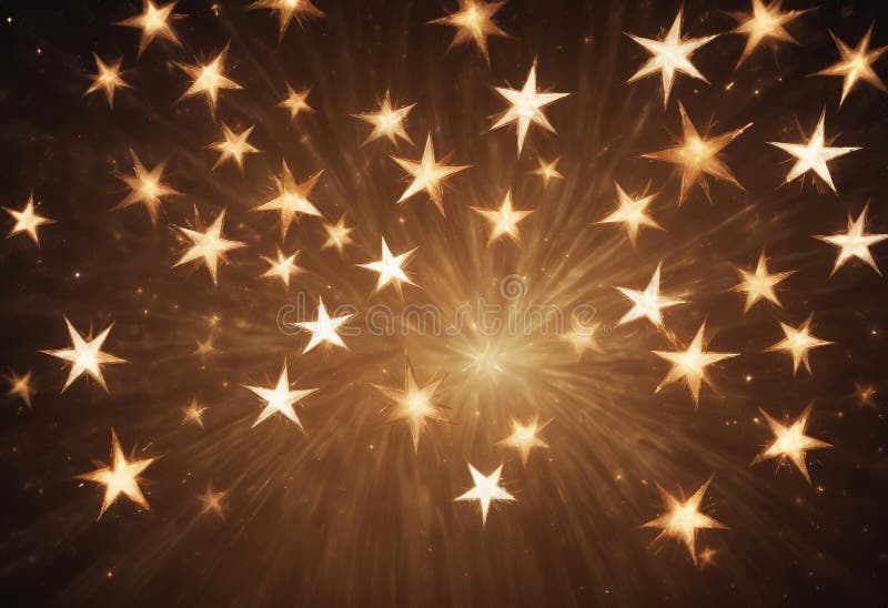 A Stunning Abstract Composition of Sparkling Gold Star Stock ...