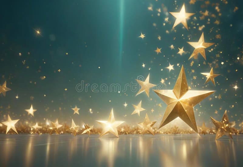 A Stunning Abstract Composition of Sparkling Gold Star Stock ...