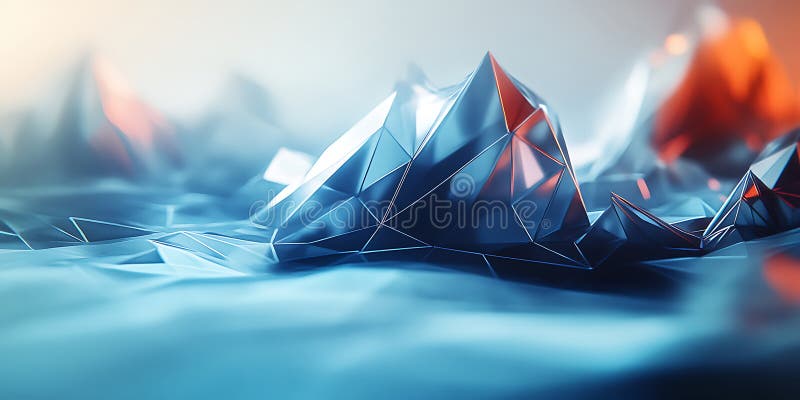 Stunning Abstract Crystal Background: Blue, White, and Red Hues Stock ...