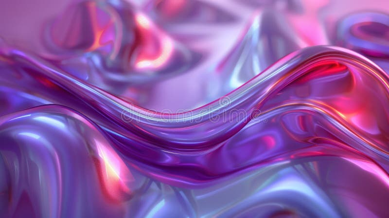Curved Iridescent Lines: Abstract 3D Background Design Stock ...