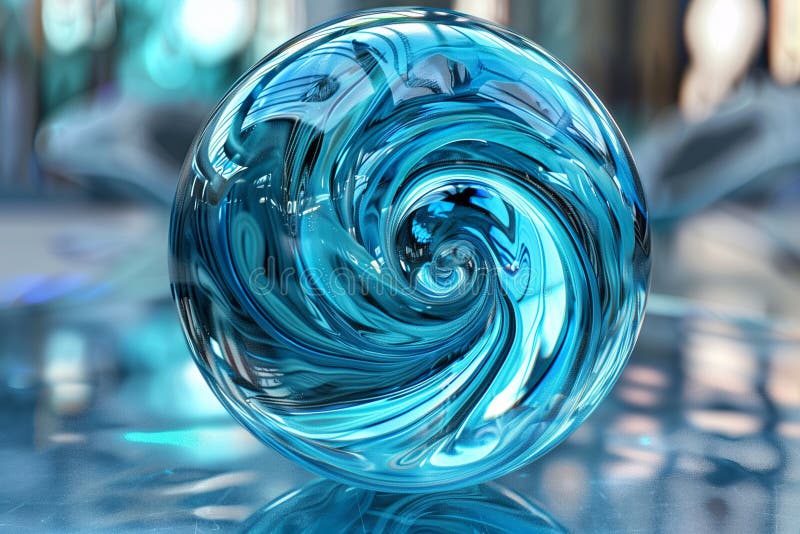Stunning Abstract 3d Glass Sphere with Vibrant Colors and Reflections ...