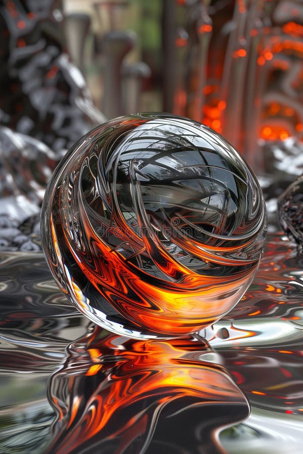 Stunning Abstract 3d Glass Sphere with Vibrant Colors and Reflections ...