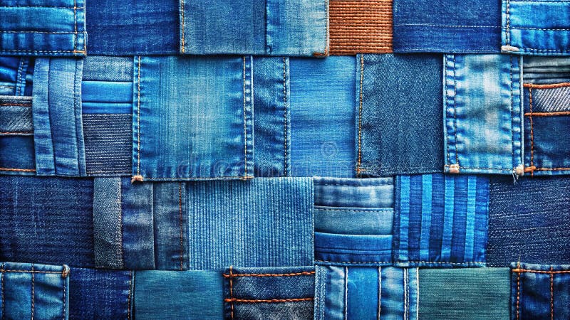 A Stunning Abstract Denim Collage Exploding with Texture Color and ...