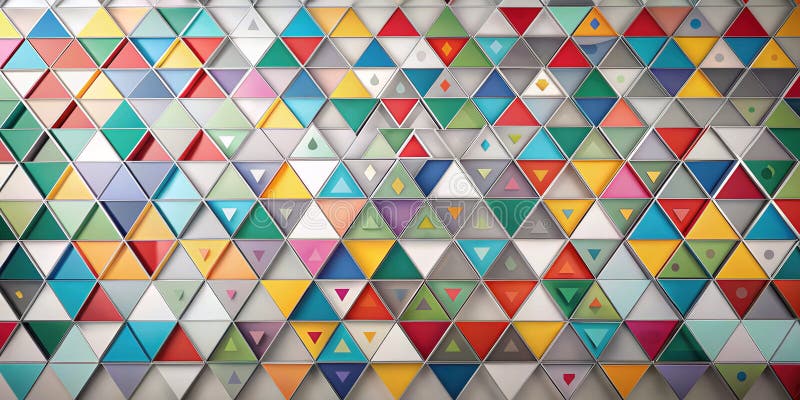 A Stunning Abstract Design Colorful Triangles on a Transparent White ...