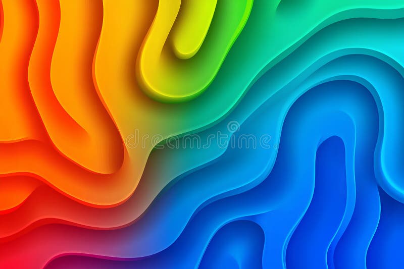 Colorful Layered Abstract Design with Wavy Patterns Created with ...