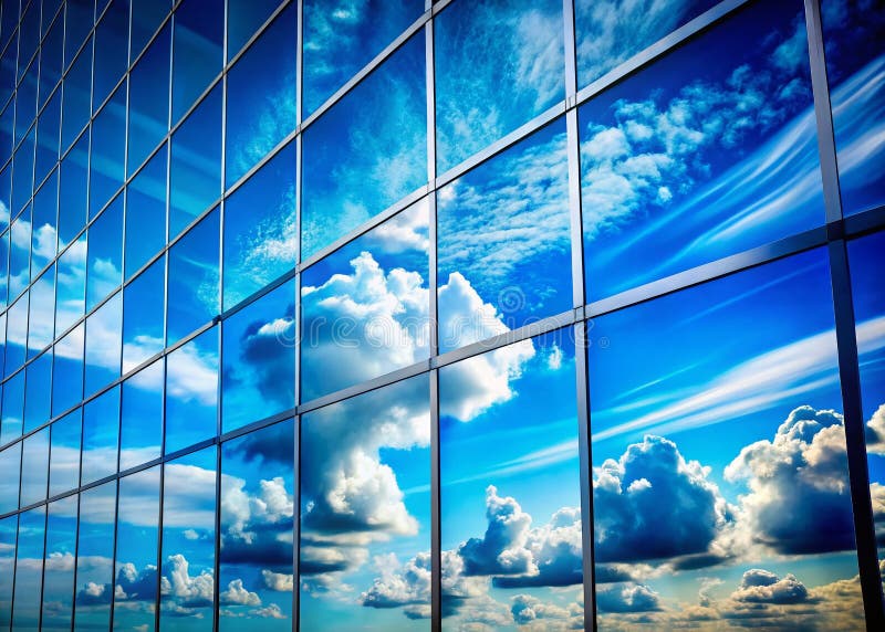 Stunning Abstract Double Exposure a Blue Sky Cloud Reflection in a ...