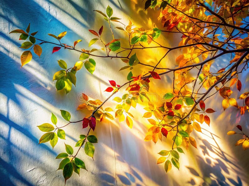 Stunning Abstract Double Exposure Diagonal Leaf Shadows Dancing on a ...