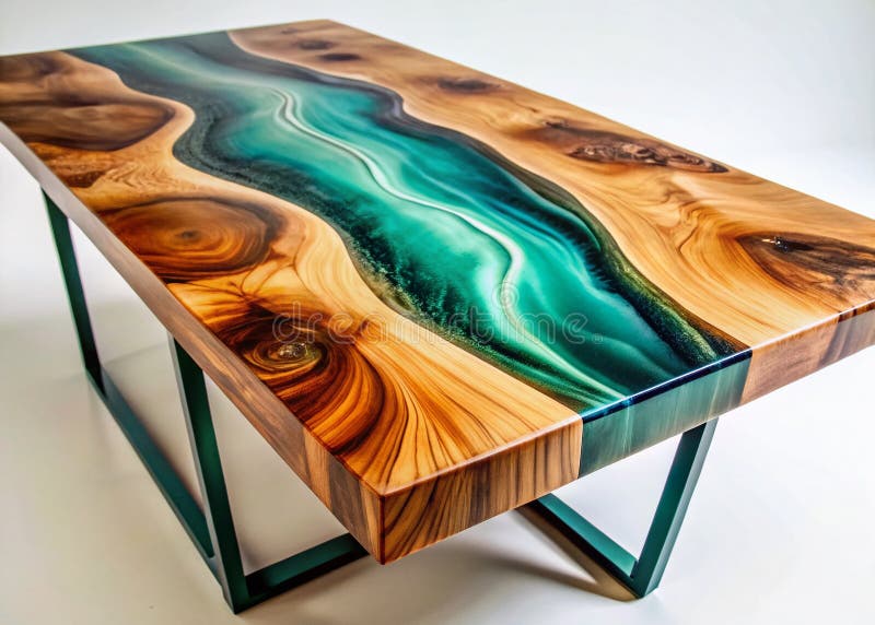 Stunning Abstract Epoxy Resin Table a Double Exposure Masterpiece of ...