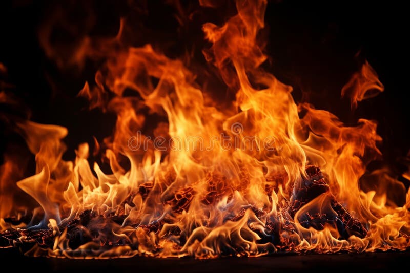 Stunning Abstract Fire Flames Dancing Against a Dark Background with a ...