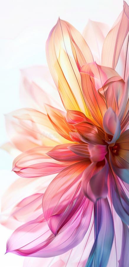 Abstract Vibrant Flower Wallpaper with Colorful Petals and Gradient ...