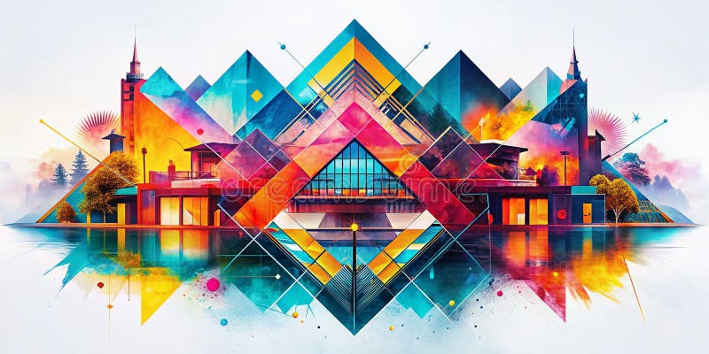 Stunning Abstract Geometric Double Exposure Art Asymmetrical Textures ...