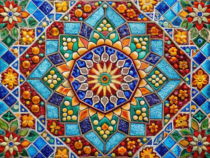 Stunning Abstract Geometric Mosaic Ceramic Tile Texture a Versatile Design Element for Modern ...