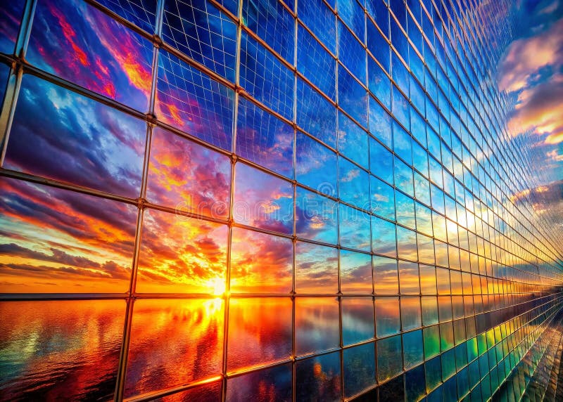 Stunning Abstract Glass Panoramic Background Featuring a Solar Energy ...