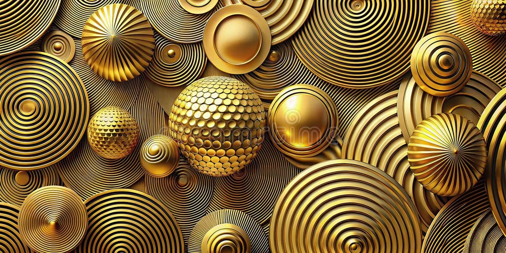 A Stunning Abstract Gold Circle Wave Seamless Pattern Background for ...