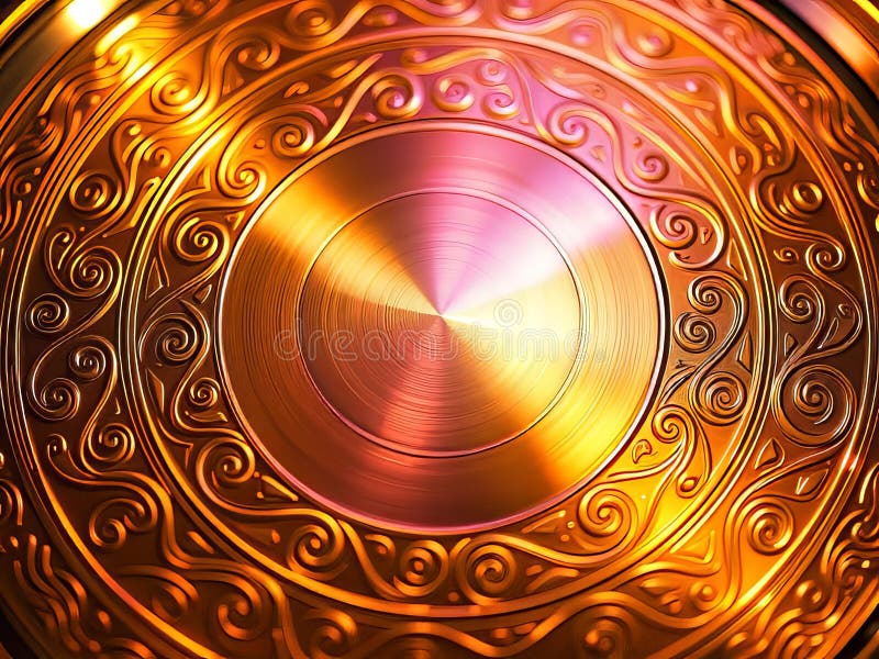 Stunning Abstract Gold Circular Metal Texture a Vibrant Realistic 3D ...