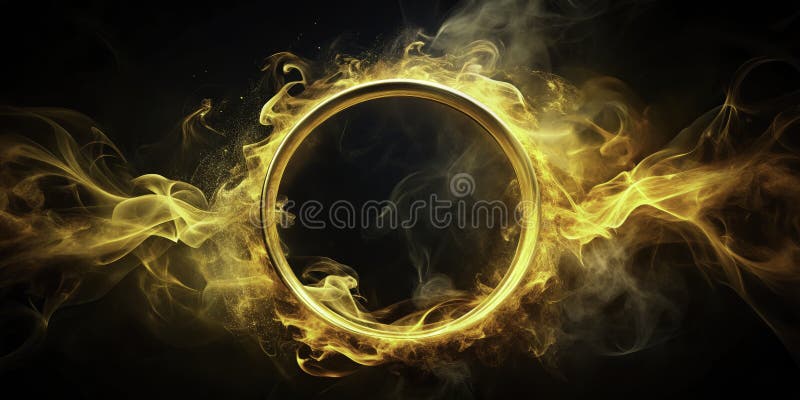 Stunning Abstract Gold Ring of Fire Smoke Silhouette: a Dramatic Visual ...