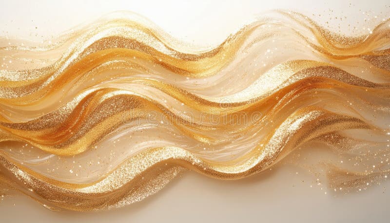 Stunning Abstract Gold Wave on White Background Stock Image - Image of ...