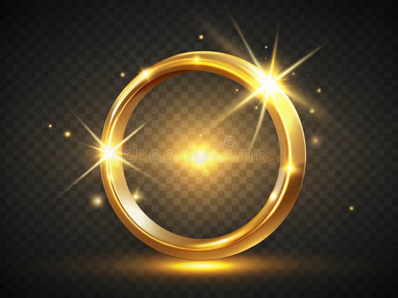 Stunning Abstract Golden Ring Frame with Spotlight Effect Elegant Gold ...