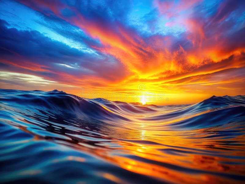 Stunning Abstract Gradient Ocean Sky Sunset Background a Breathtaking ...