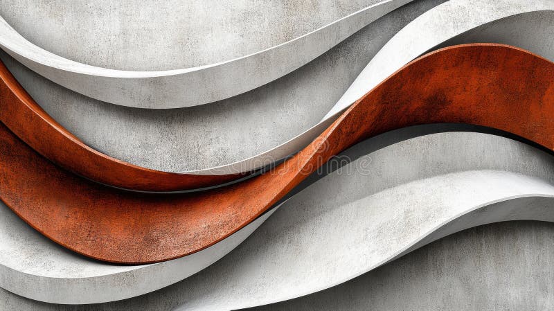 Abstract Waves in Gray and Rust Textures Stock Illustration ...