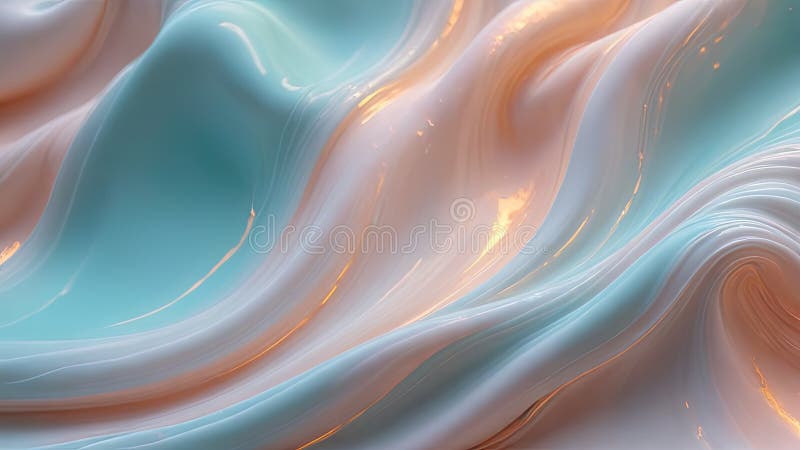 Abstract Fluid Motion in Soft Pastel Colors with Light Reflections ...