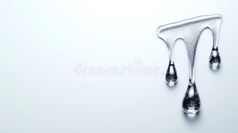 Shimmering Silver Metal Drips on White Background - Abstract Sparkle ...