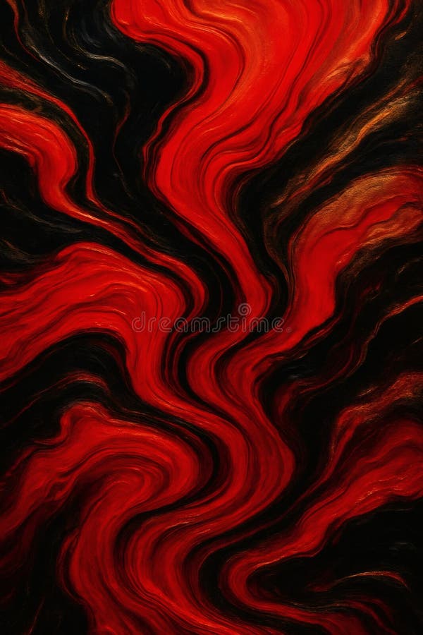 Abstract Red and Black Fluid Marble Texture - Fiery Lava Flow ...