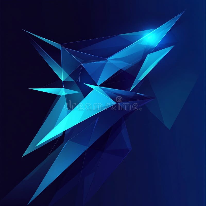 Abstract Blue Crystal Polygonal Background Geometric Design Technology ...