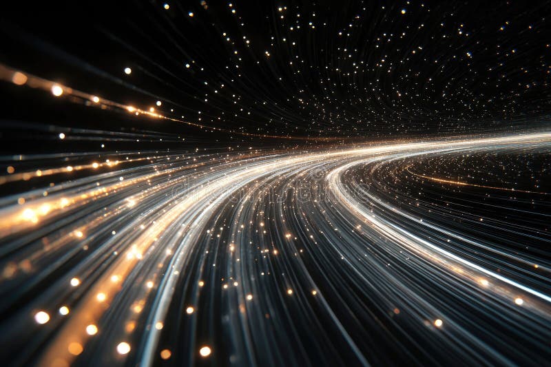 Abstract Light Effect with Strings in Dark Background Stock Photo ...