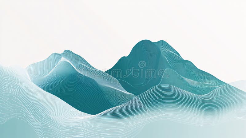 Abstract Teal Mountain Landscape Digital Art Background Stock ...