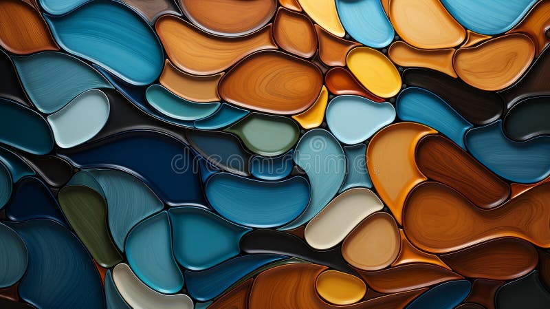 Stunning Abstract Marquetry Artwork with Dynamic Wood Tones, Flat ...