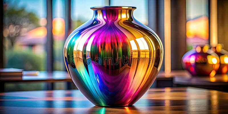 Stunning Abstract Metallic Vase Modern Gradient Design for Contemporary ...