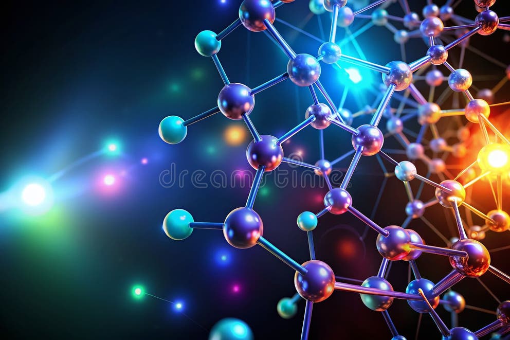 Stunning Abstract Molecular Structure Background a Glowing ...