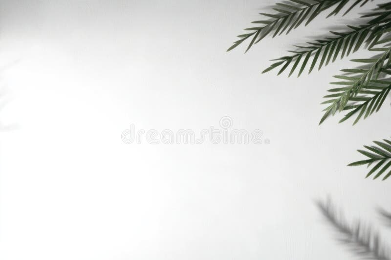 Blurred Fir Tree Branch Shadows on White Wall - Abstract Nature ...