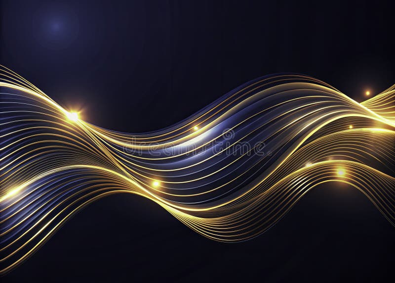 Elegant Navy Blue Background with Vintage Wavy Lines a Sophisticated ...