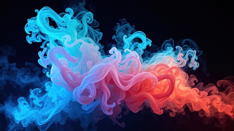 Stunning Abstract Neon Smoke Clouds a Blue and Periwinkle Visual ...