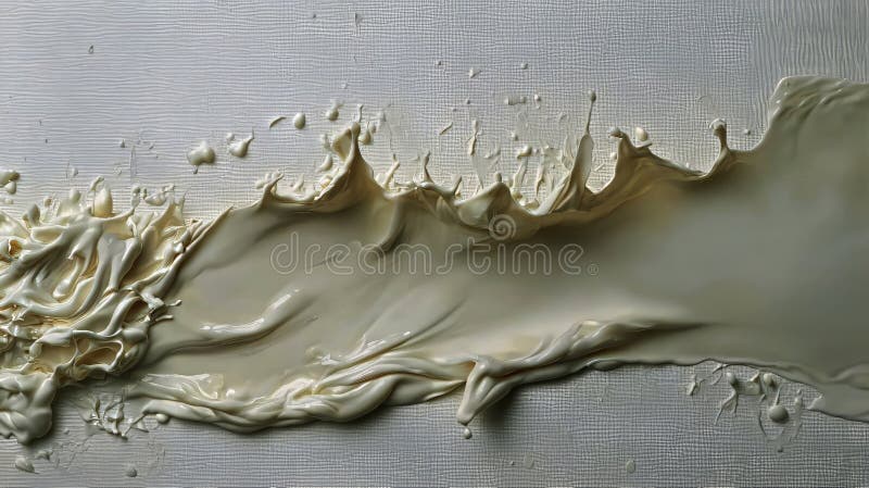 Creamy White Abstract Painting Textured Impasto Art AI Generated. Stock ...