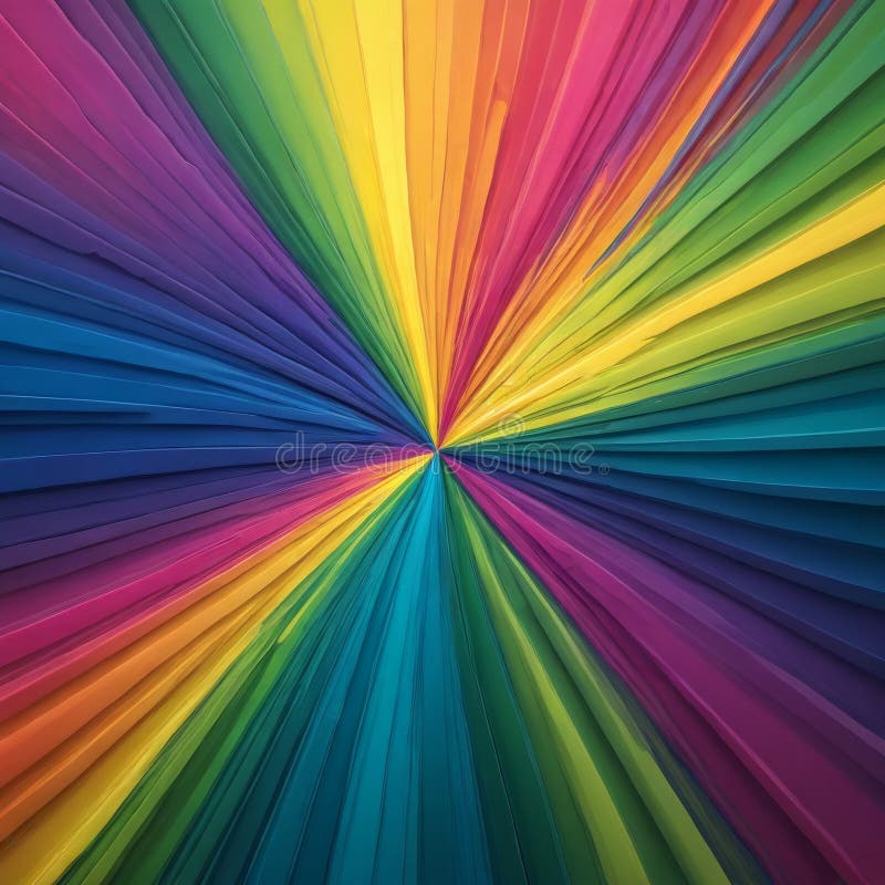 Vibrant Rainbow Abstract Pattern with Radial Symmetry Stock Image ...