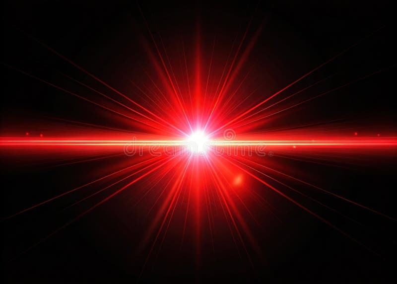 Stunning Abstract Red Laser Beam Glowing Effect Horizontal Rays of ...