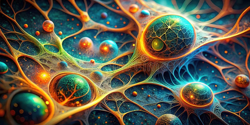 Stunning Abstract Representation of Cellular Structures a Vibrant ...