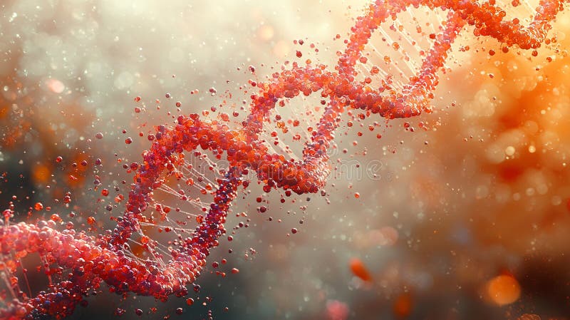 Abstract Red DNA Double Helix Structure Genetic Code Science Background ...