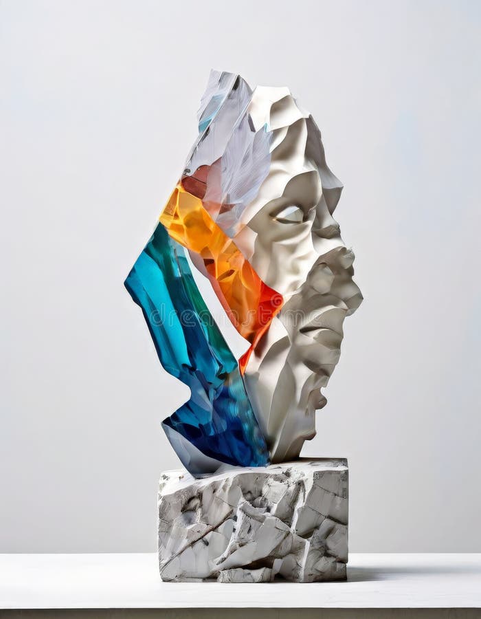 Abstract Marble Sculpture with Vibrant Colors Stock Image - Image of ...