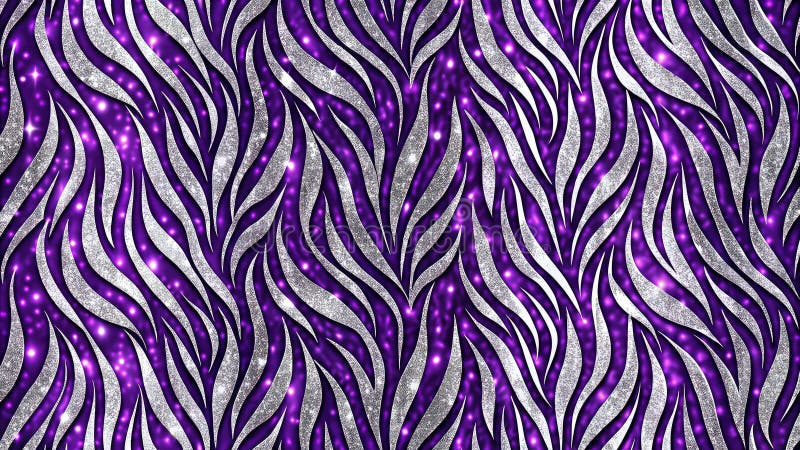 Stunning Abstract Silver Glitter Zebra Stripes in Electric Purple a ...
