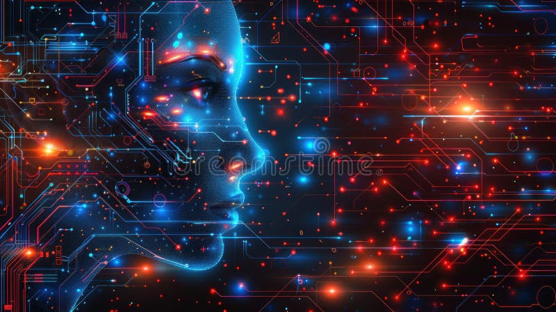 Artificial Intelligence Circuit Brain: Abstract Technology Web ...