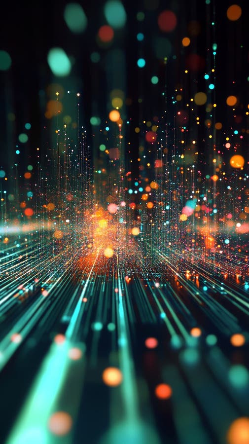 Stunning Abstract Visualization of Big Data with Vibrant Lights and Perspectives in Digital ...